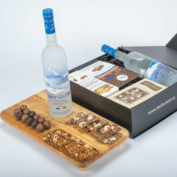 Grey Goose And Godiva Gift Box - Grey Goose Gift Basket - MY BASKETS