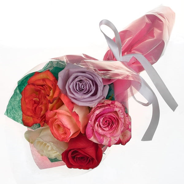 6 Mixed Colour Roses - MY BASKETS